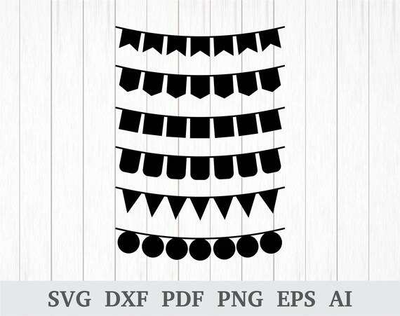Bunting Banner Svg Banner Cut File Hanging Holes Pennant Banner Flag