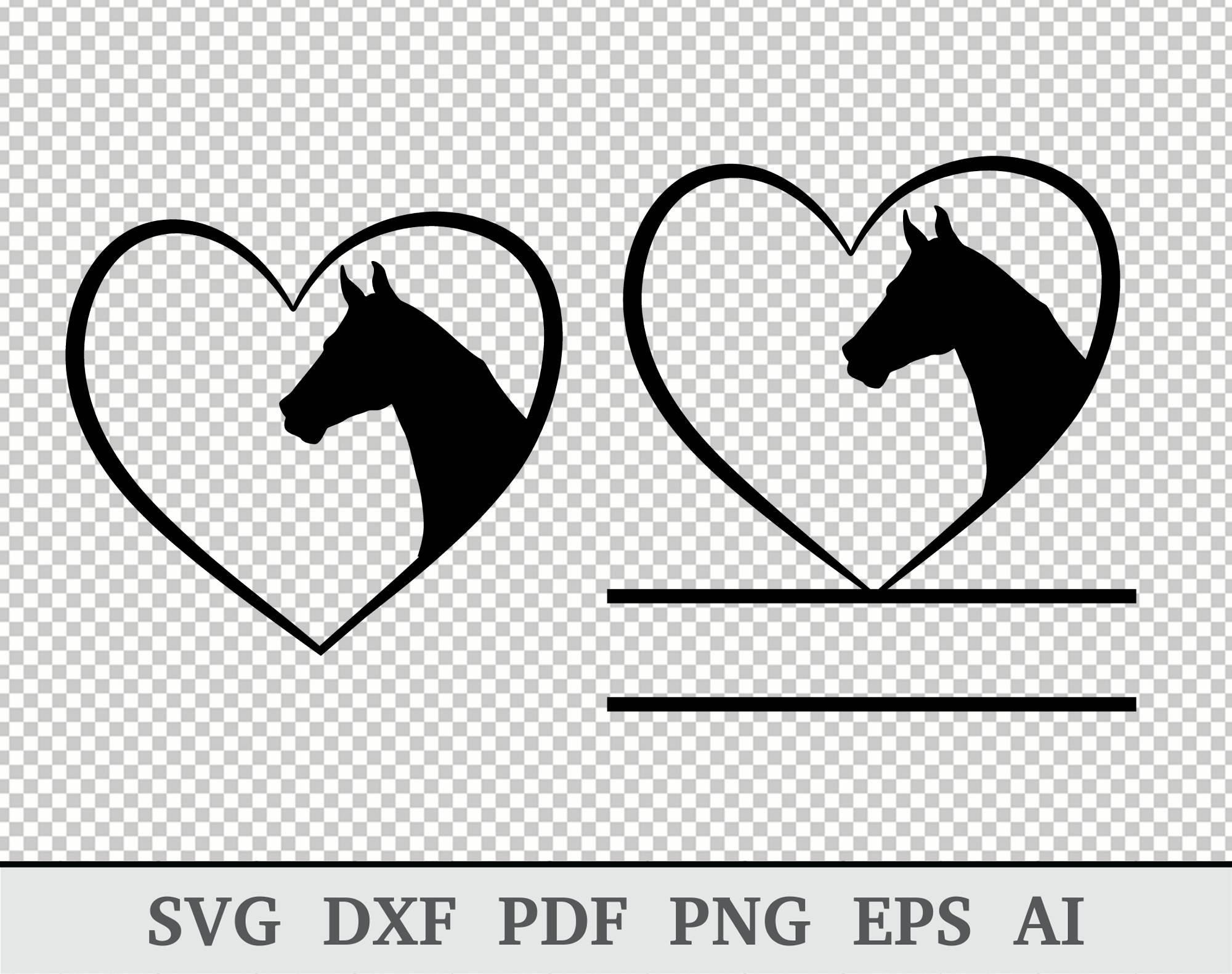 Horse Heart Svg Horse Monogram Svg Horse Love Svg Horse - Etsy Canada