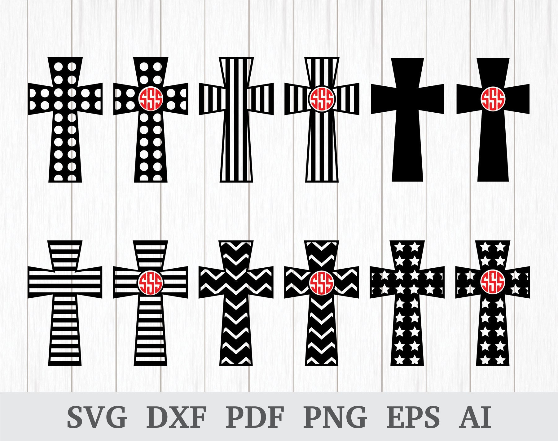 Cross Monogram svg Cross svg File Christian Cross svg Cross | Etsy