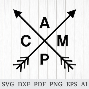 Camp Arrow SVG, Camp With Arrows SVG, Camping SVG, Camp Svg, Camper Svg ...