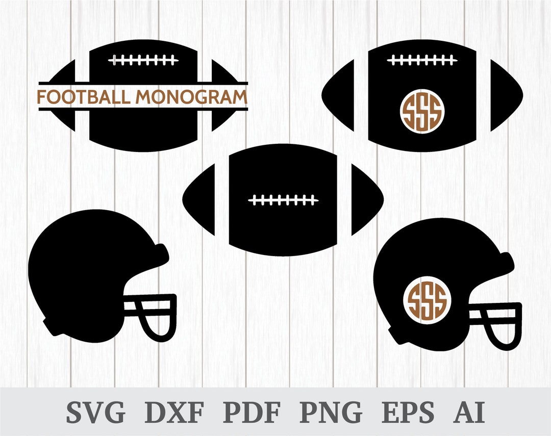 Football Monogram SVG, Football SVG, Football Helmet Svg, Sports SVG ...