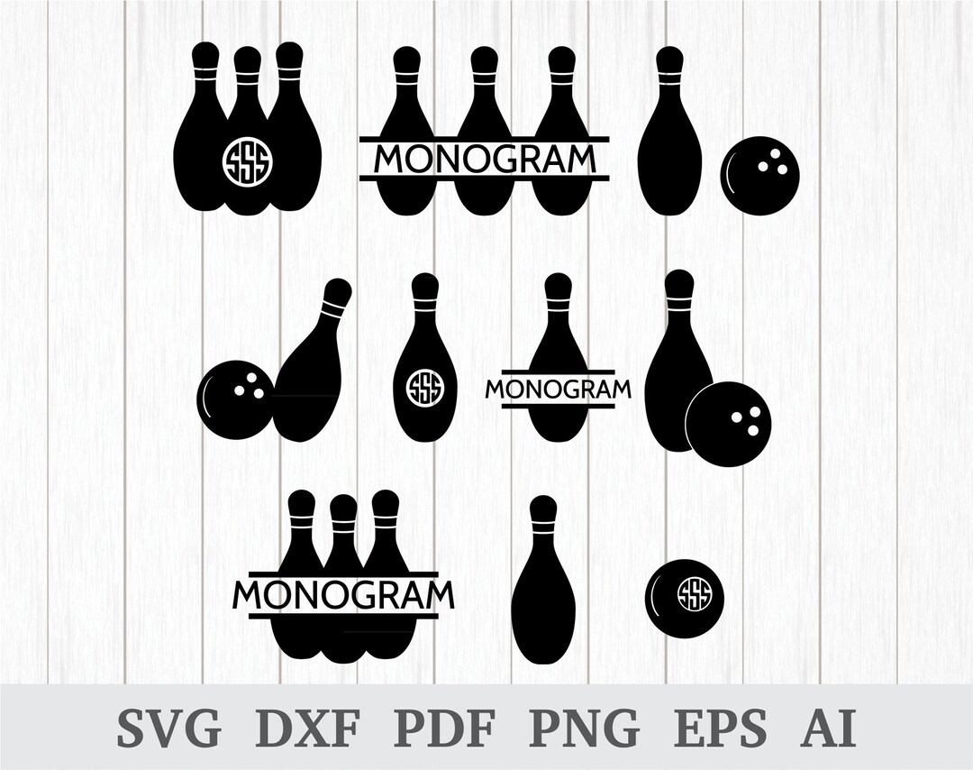 Bowling Svg, Bowling Monogram SVG, Bowling Pins Svg, Bowling Ball Svg ...