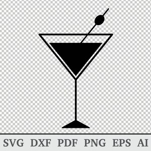 Martini Glass SVG, Martini Svg, Cocktail Svg, Martini Vector, Martini ...