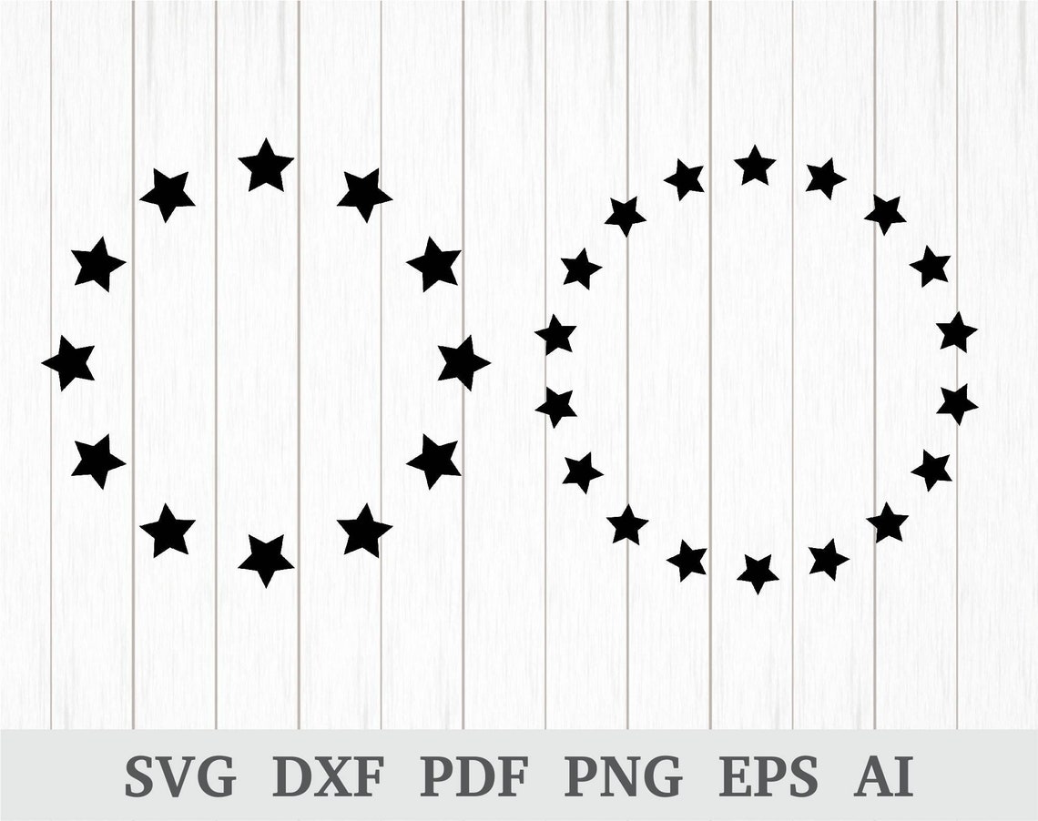 Star Circle Svg Star Circle Monogram Svg Star Wreath Svg - Etsy