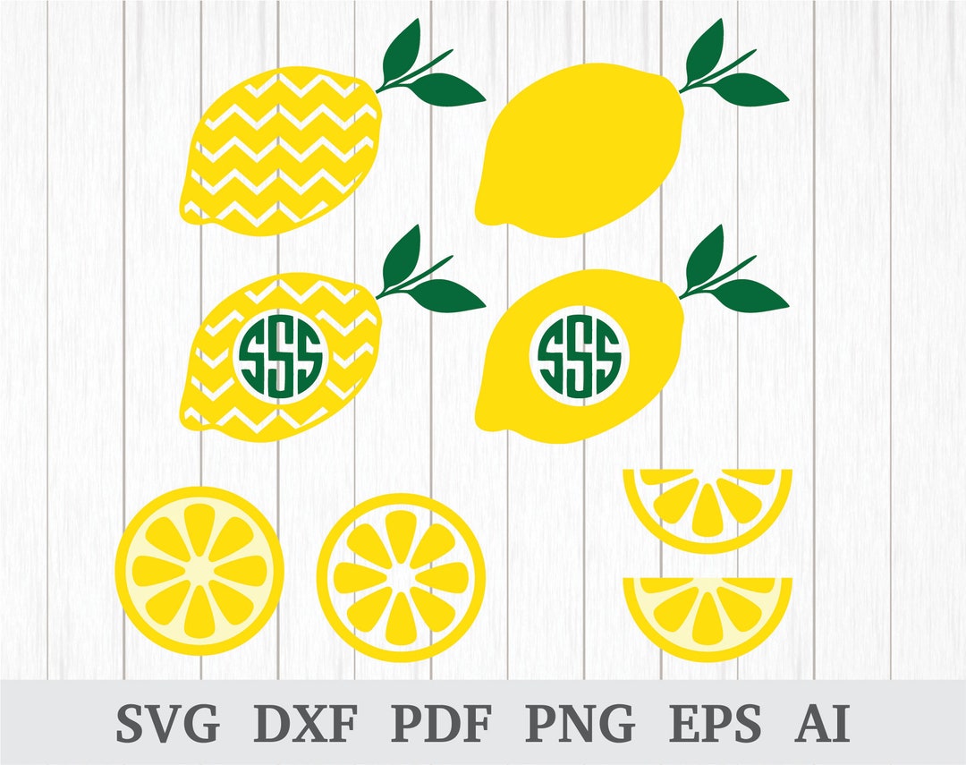 Lemon SVG, Lemon Monogram SVG, Lemonade Svg, Citrus Svg, Lime SVG ...