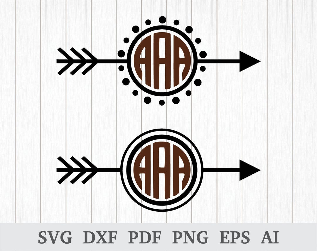 Arrow Monogram Frame SVG, Arrow Frame SVG, Arrow Frame Svg Cutting ...