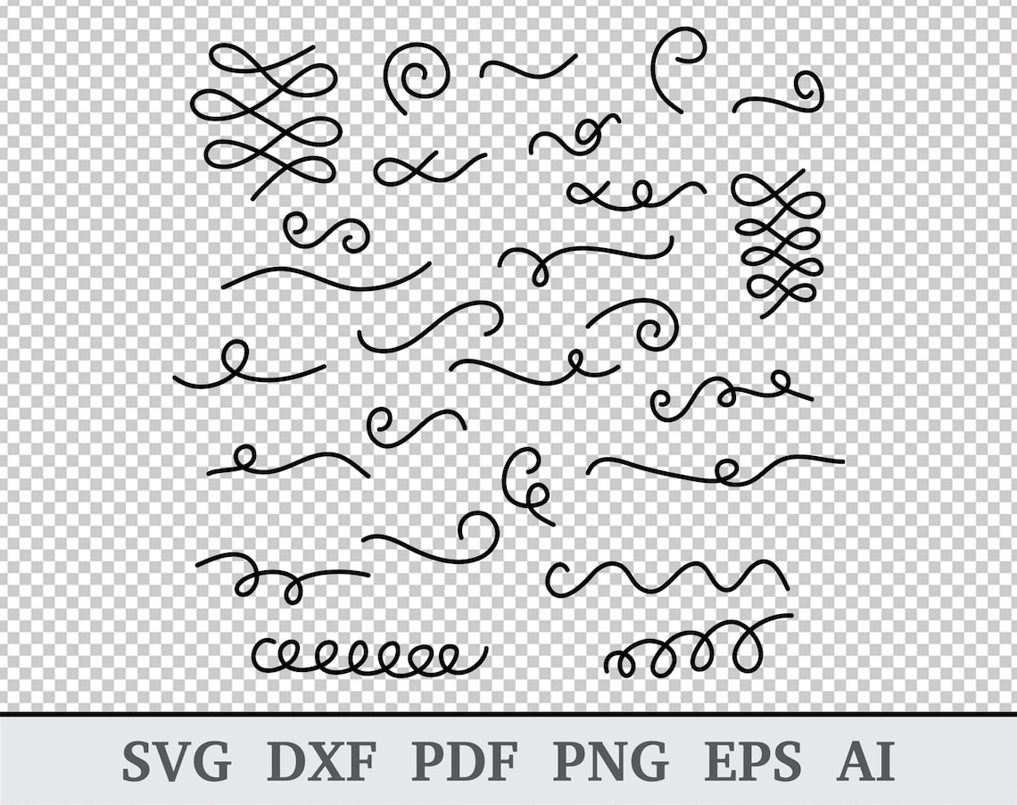 Flourish svg Swirls svg Swoosh svg Swashes svg Stroke svg | Etsy