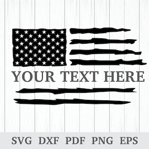 Personalize Flag Svg, American Distressed Flag Svg, 4th of July Svg ...
