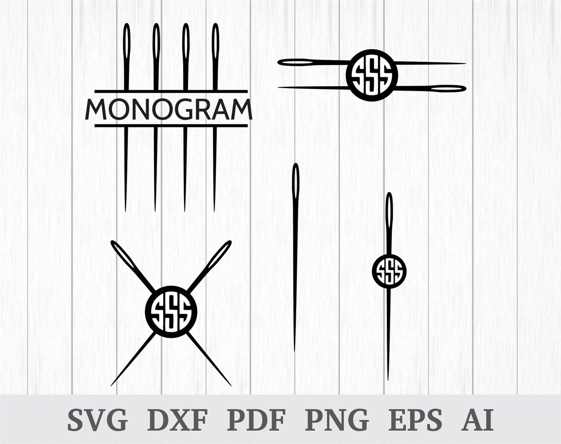 Sewing Needle Svg Needle SVG Sewing Needle Monogram SVG - Etsy