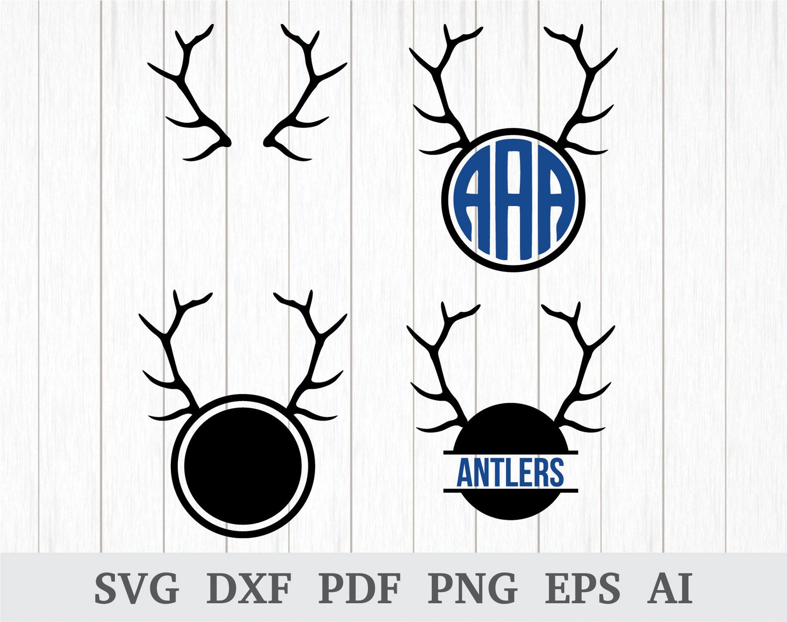 Deer Antlers Monogram SVG Antlers SVG Christmas SVG Clipart | Etsy