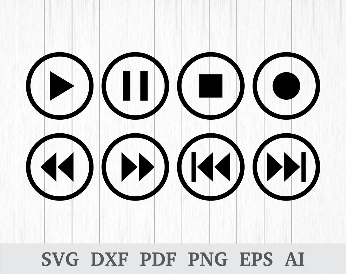 Audio Control Buttons SVG Audio SVG Music Player Svg Cutting | Etsy UK