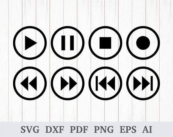 Audio Control Buttons SVG Audio SVG Music Player Svg Cutting | Etsy UK