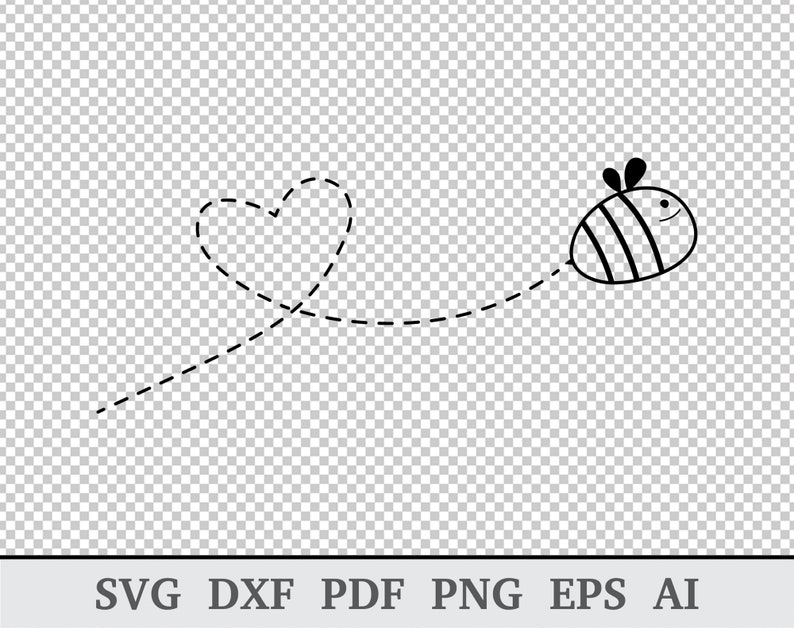 Beeline SVG Beeline Heart Svg Bee Svg Bee Heart Svg | Etsy