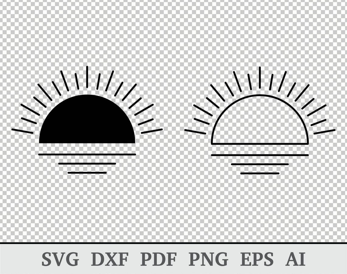 Sunset Svg Sun Svg Sun Svg Cut File Sunset PNG Sunset - Etsy