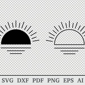 Sunset Svg, Sun Svg, Sun Svg Cut File, Sunset PNG, Sunset Clipart ...