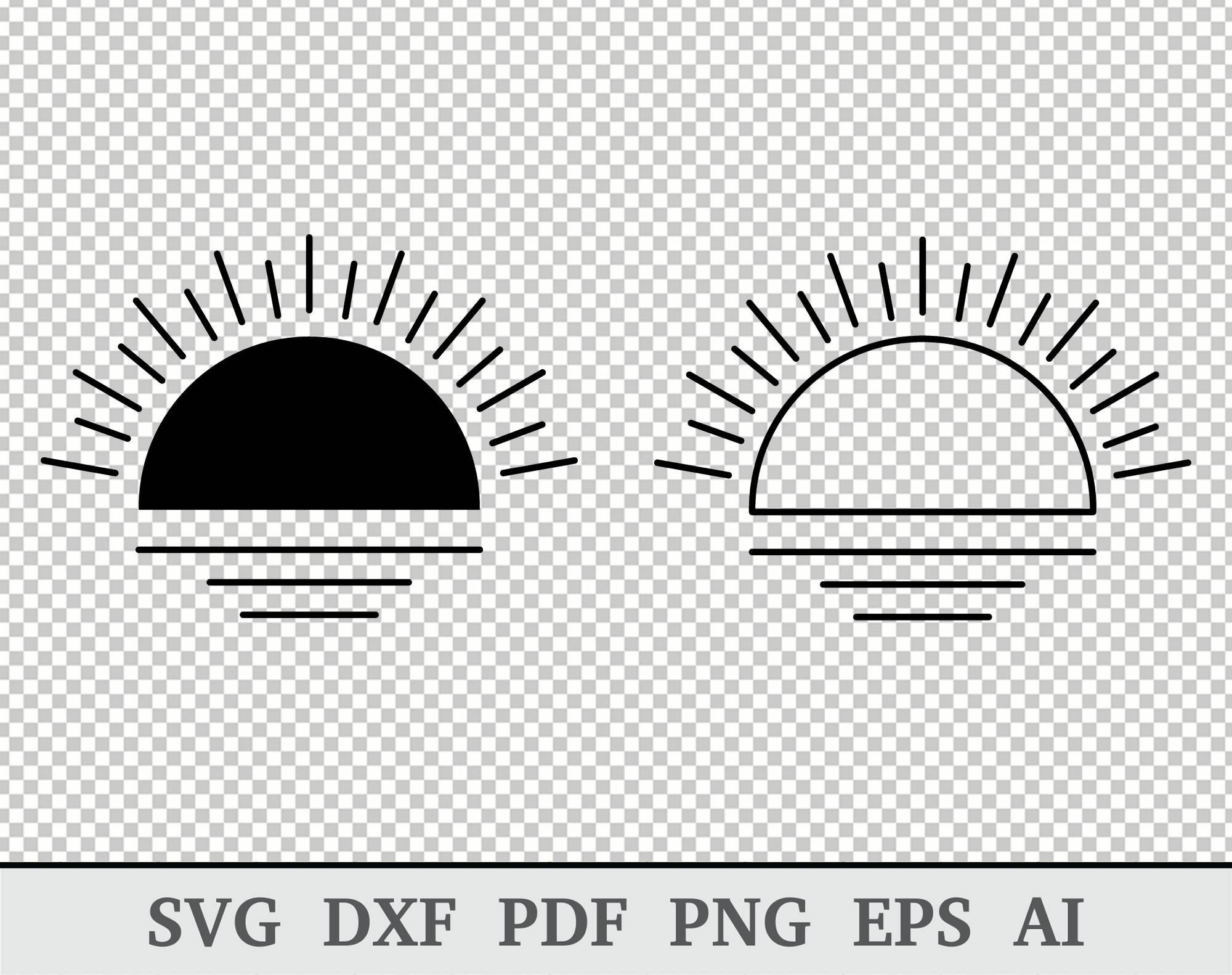 Sunset Svg Sun Svg Sun Svg Cut File Sunset PNG Sunset - Etsy