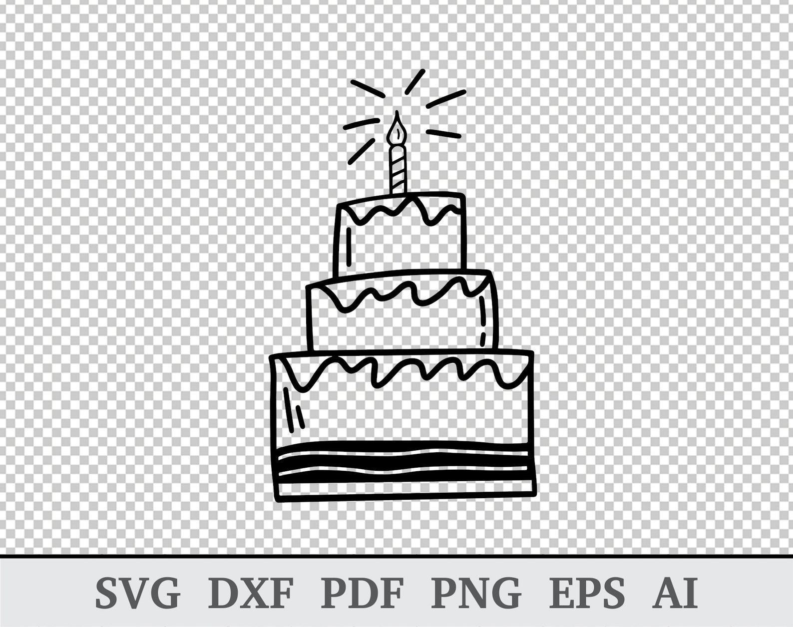 Cake Svg Birthday Cake Svg Birthday SVG Wedding Cake Svg - Etsy