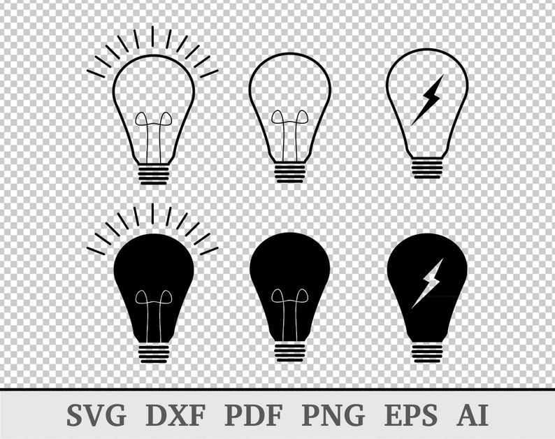 Light Bulb Svg, Lightbulb Svg, Light Bulb Vector, Light Bulb Clipart ...