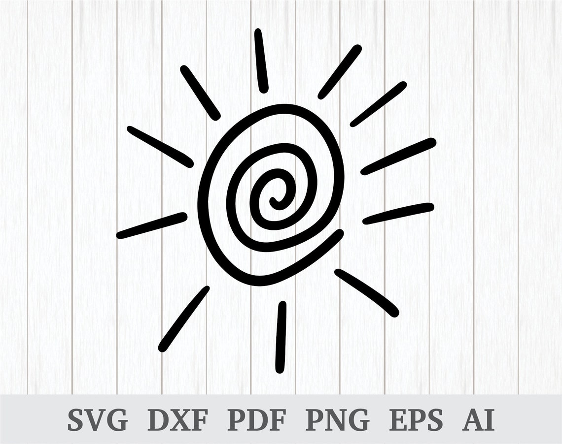 Hand Drawn Sun Sun SVG Sun Clipart Sun PNG Sun Outline - Etsy