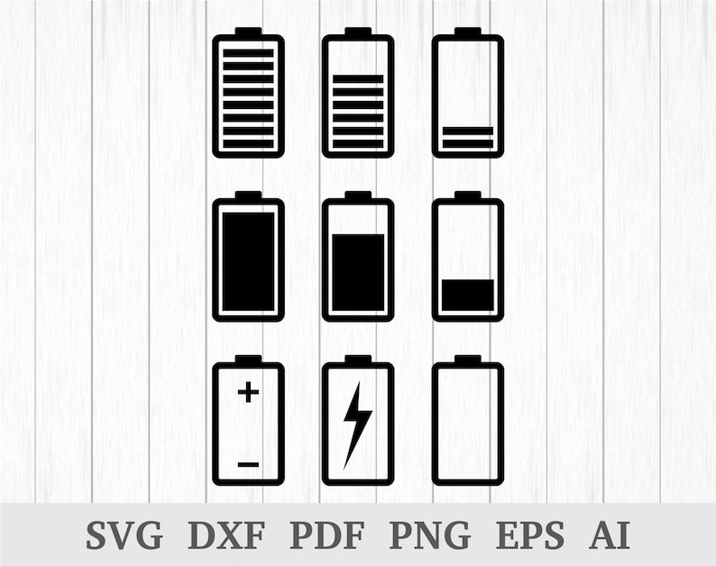 Battery SVG Batteries SVG Battery Cutting File Charging - Etsy