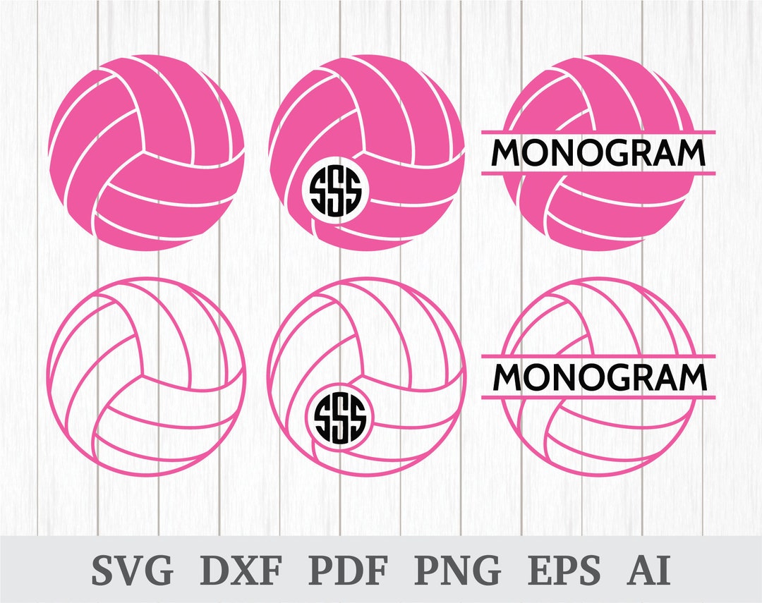 Volleyball Monogram SVG, Volleyball SVG, Sports SVG, Volleyball Clipart ...