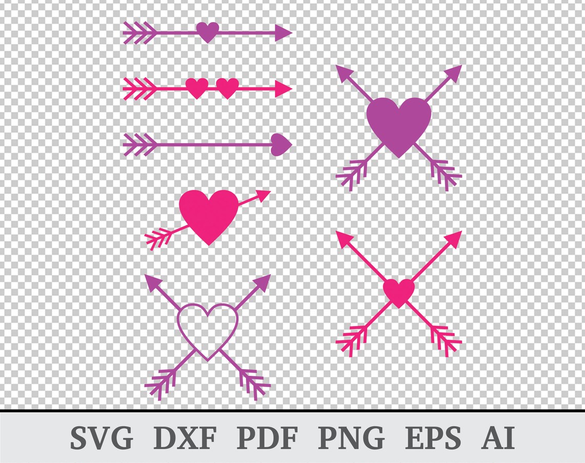 Heart Arrow SVG Heart Arrow DXF Arrow Heart Svg Arrow Heart - Etsy
