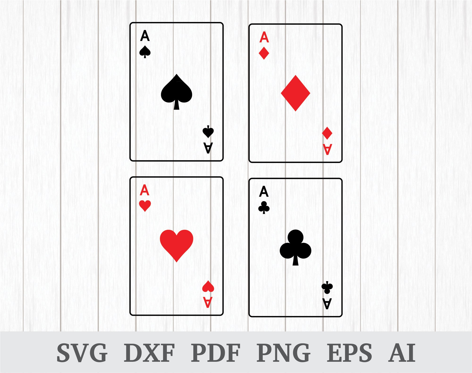 Playing Cards Ace SVG , Card Suits SVG, Spade, Club, Diamond, Heart Svg ...