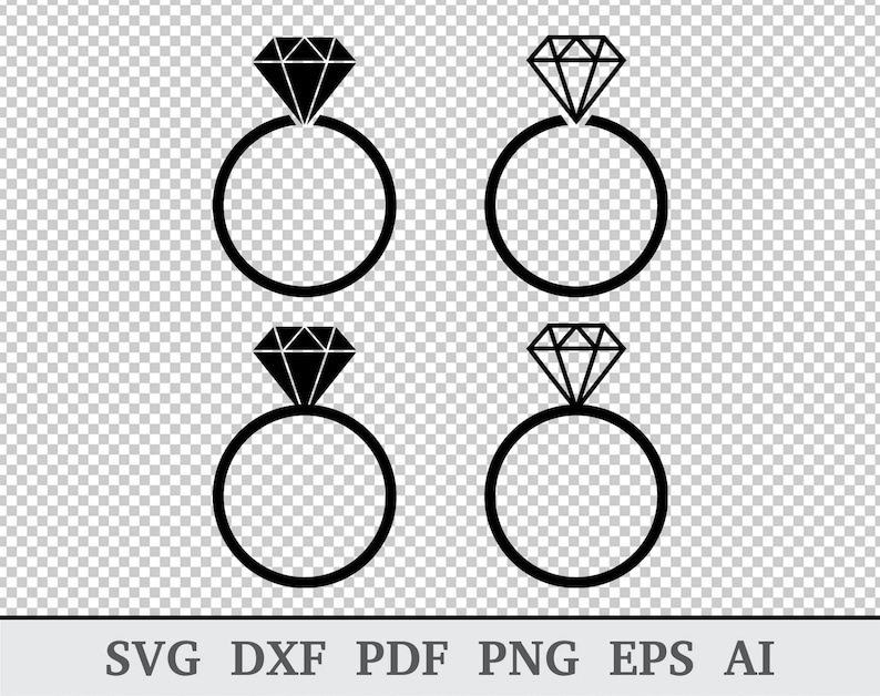 Diamond Ring Monogram SVG, Wedding Ring SVG, Engagement Ring SVG ...