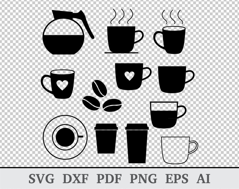 Kaffee Tasse Svg Kaffeetasse Svg Kaffee Bundle Svg Kaffee | Etsy