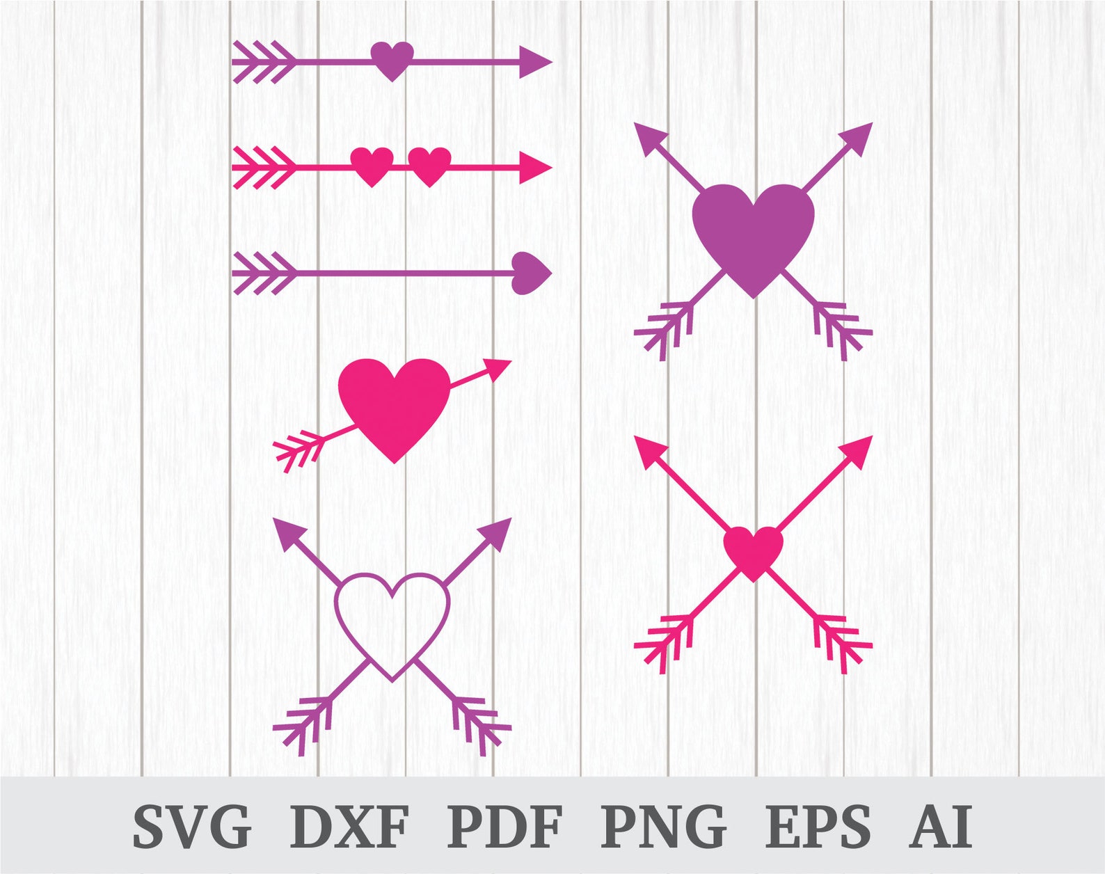 Heart Arrow SVG Heart Arrow DXF Arrow Heart Svg Arrow Heart - Etsy