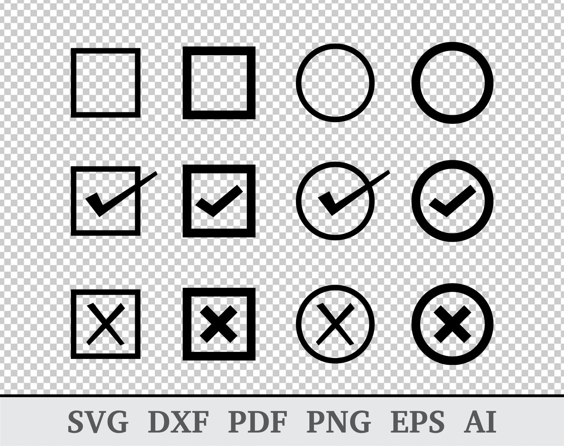 Check Mark Svg Tick Mark Svg Check Box Svg Cross Mark Svg - Etsy Australia