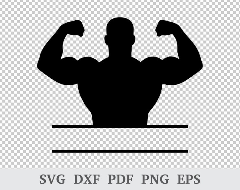 Body Builder Split Monogram SVG PNG – Gym Fitness Cut File for Cricut ...