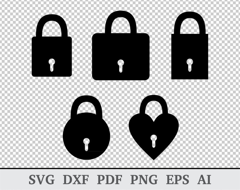 Lock SVG Locks SVG Lock Vector Locks Vector Heart Lock | Etsy