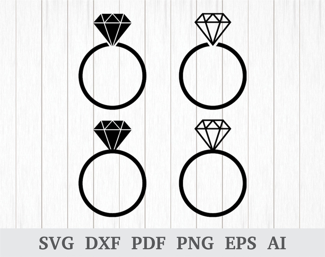 Diamond Ring Monogram SVG, Wedding Ring SVG, Engagement Ring SVG ...