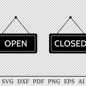 Open Sign SVG, Closed Sign, Shop Sign Svg, Open / Closed Sign Vector ...