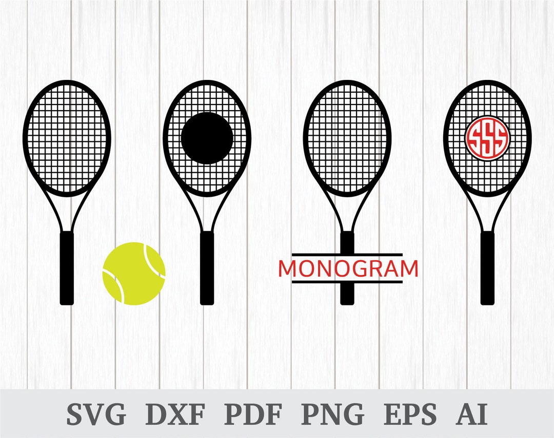 Tennis SVG, Tennis Racket SVG, Tennis Ball SVG, Tennis Monogram, Sports ...