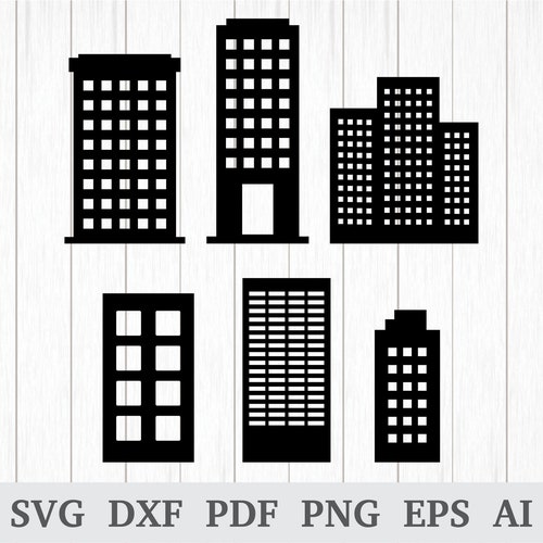 Buildings SVG Building Clipart Building Vector Skyscraper - Etsy