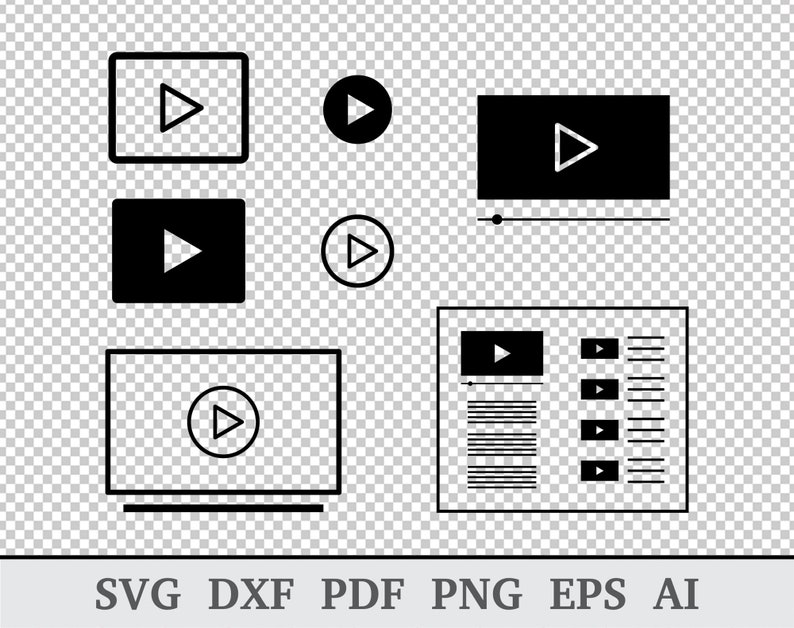 Play Button SVG Play SVG Video SVG Video Player Svg Tv | Etsy
