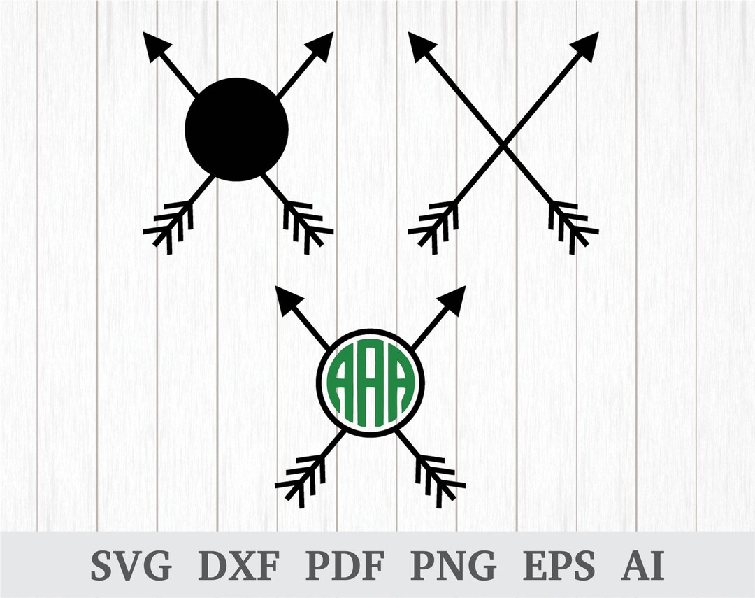 Arrow Monogram Frame SVG, Arrow Circle Monogram SVG, Arrow Frame Svg ...