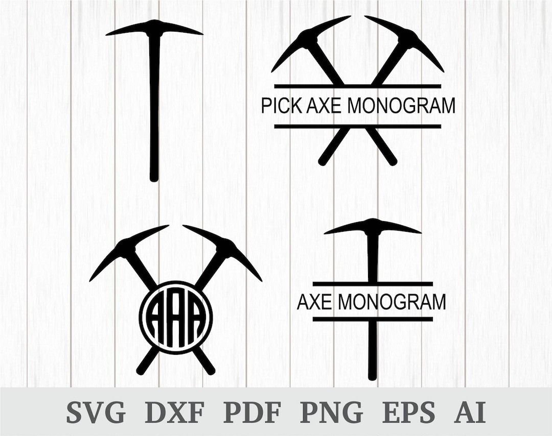 Pick Axe Svg, Pickaxe Svg File, Mining SVG, Pick Axe Monogram Svg ...