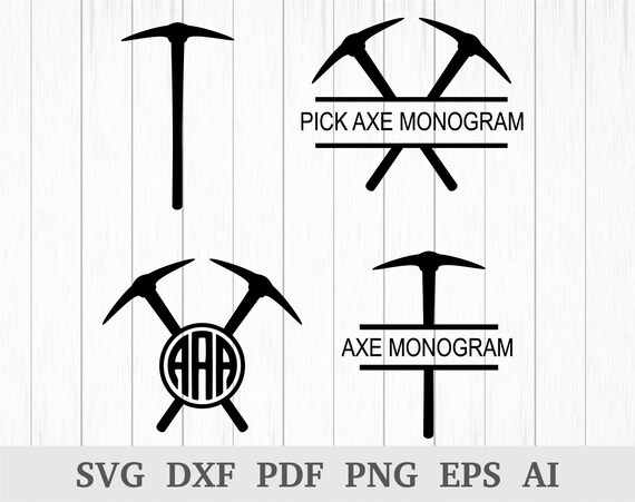 Pick Axe svg Pickaxe svg file Mining SVG Pick axe monogram - Etsy België
