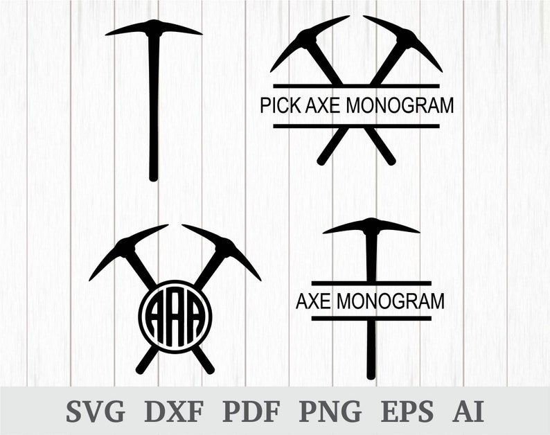 Pick Axe Svg Pickaxe Svg File Mining SVG Pick Axe Monogram - Etsy