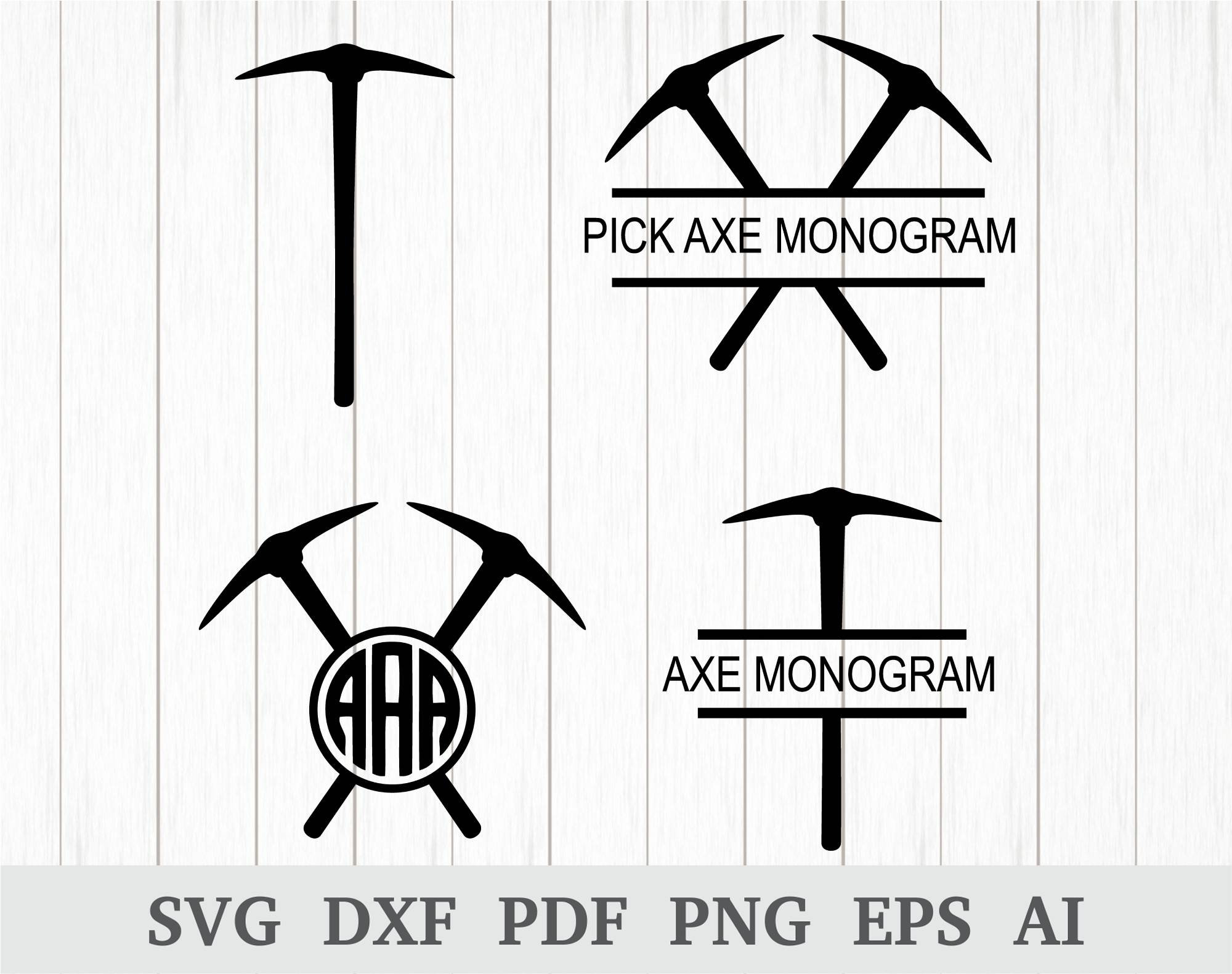 Pick Axe svg, Pickaxe svg file, Mining SVG, Pick axe monogram svg ...