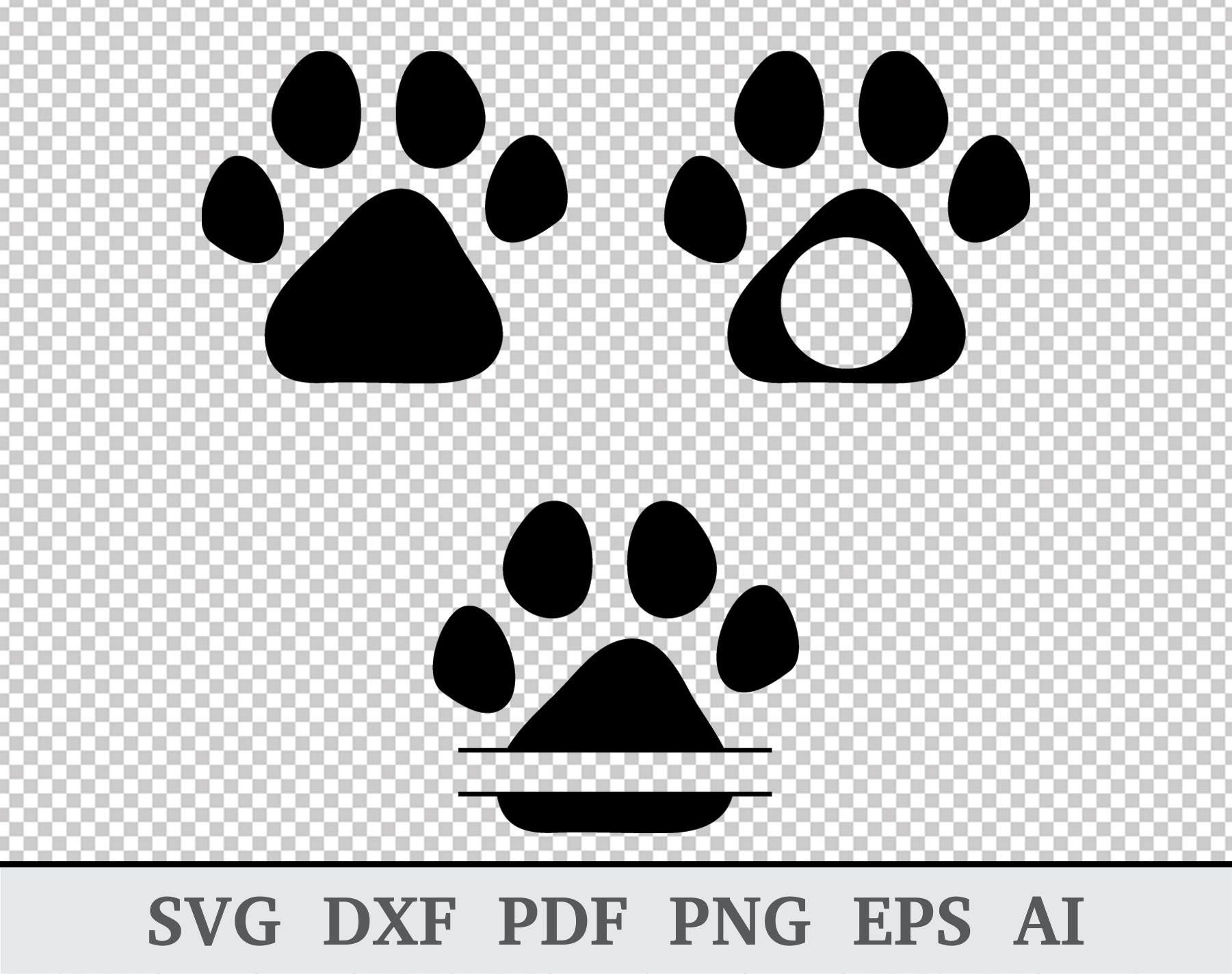 Paw Print SVG, Dog Paw Monogram SVG, Dog SVG Clipart, Pet Monogram Svg ...