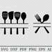 Split Kitchen Utensil SVG, Kitchen Monogram SVG, Kitchen SVG, Spoon ...