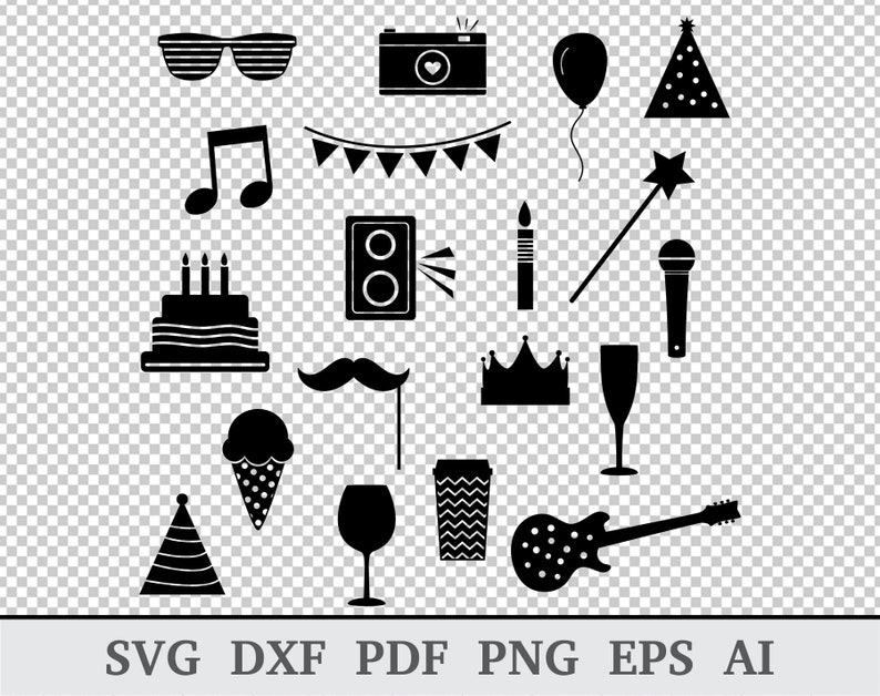 Party SVG, Cake SVG, Balloon Svg, Birthday Party Svg, Bunting SVG, Svg ...