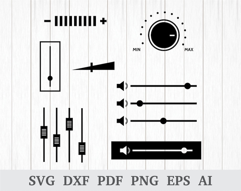 Volume svg Volume levels svg Volume slider svg Audio/sound | Etsy