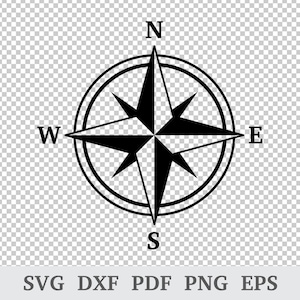 Compass Svg, Compass Rose Svg, Nautical Compass Svg, Glowforge, Compass ...