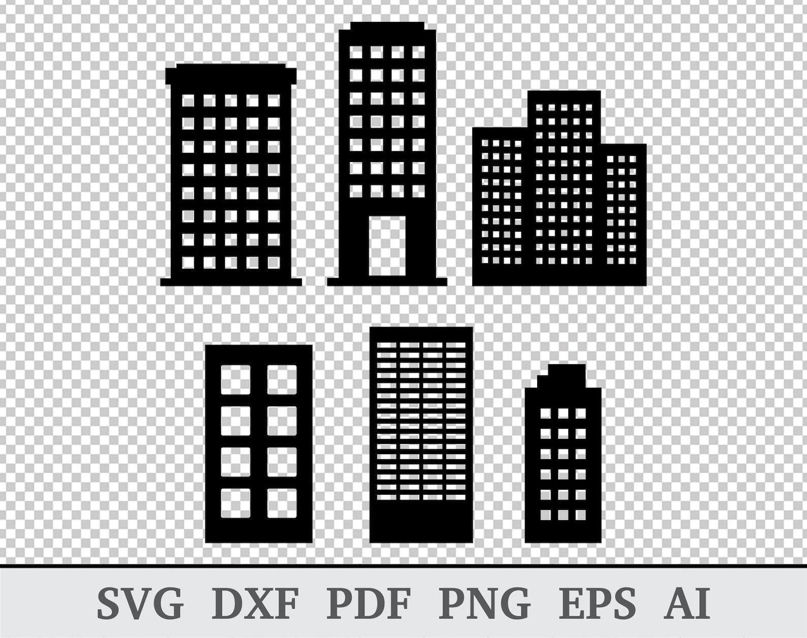 Edificios SVG Building clipart Building Vector Skyscraper - Etsy España