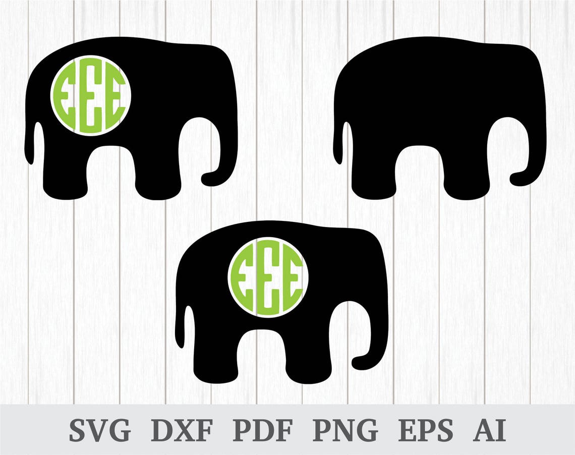Elephant Monogram SVG Baby Elephant SVG Cute Elephant SVG - Etsy